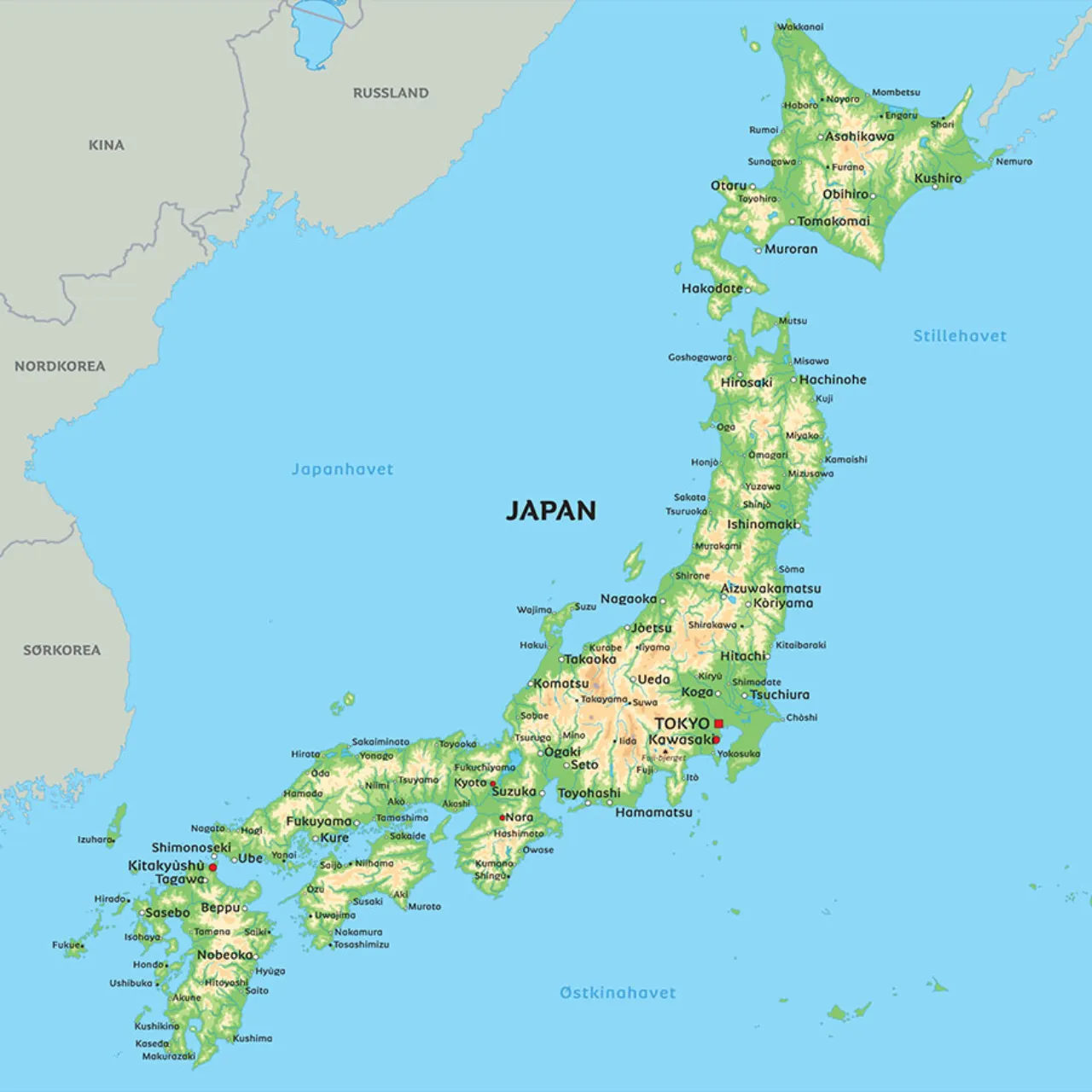 Kart over Japan – Her kan starte din egen utforsking av Japan og blant ...